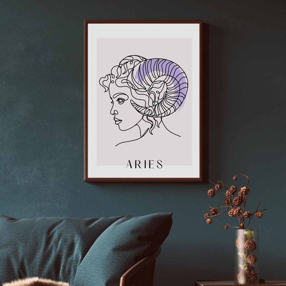 Aries Illustration Print Beautiful Line Printable Art Star - Etsy