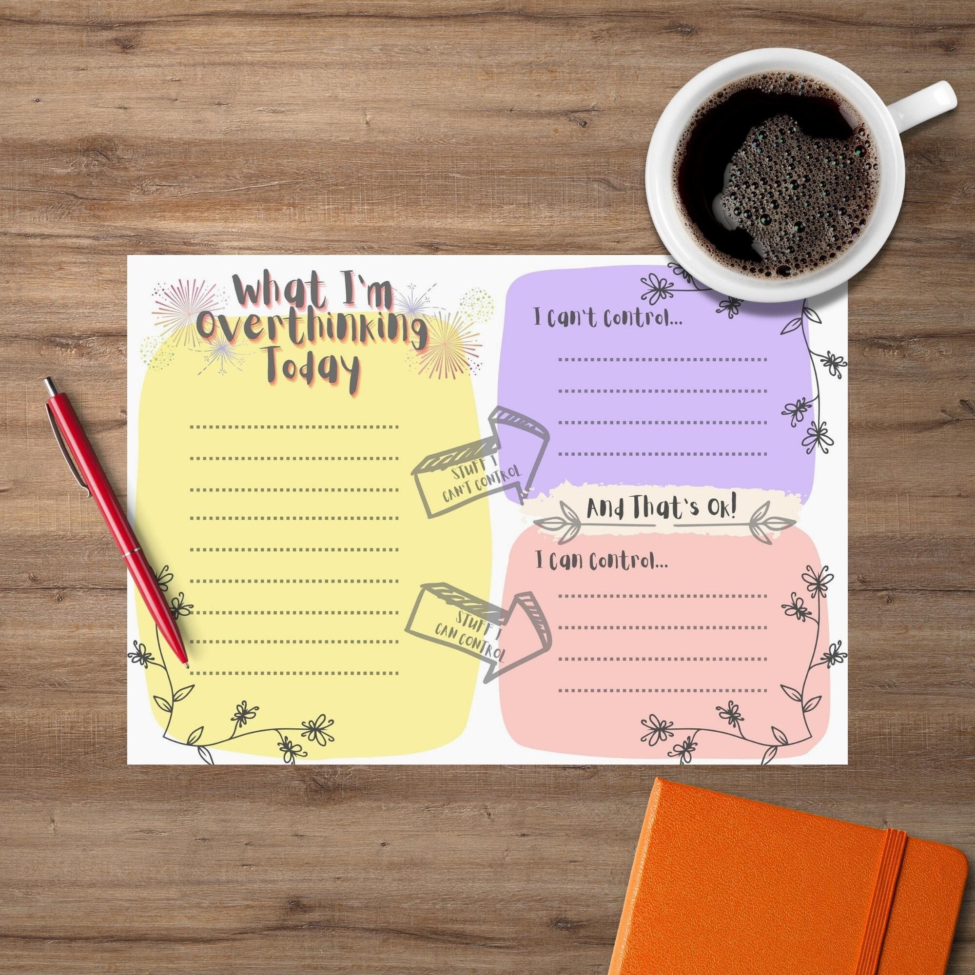 Self Care Check in Journal Daily Overthinking Journal - Etsy