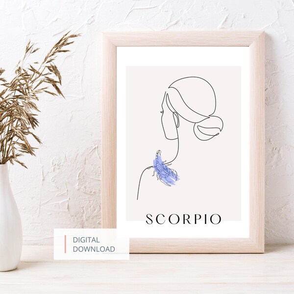 Scorpio Line Art - Etsy