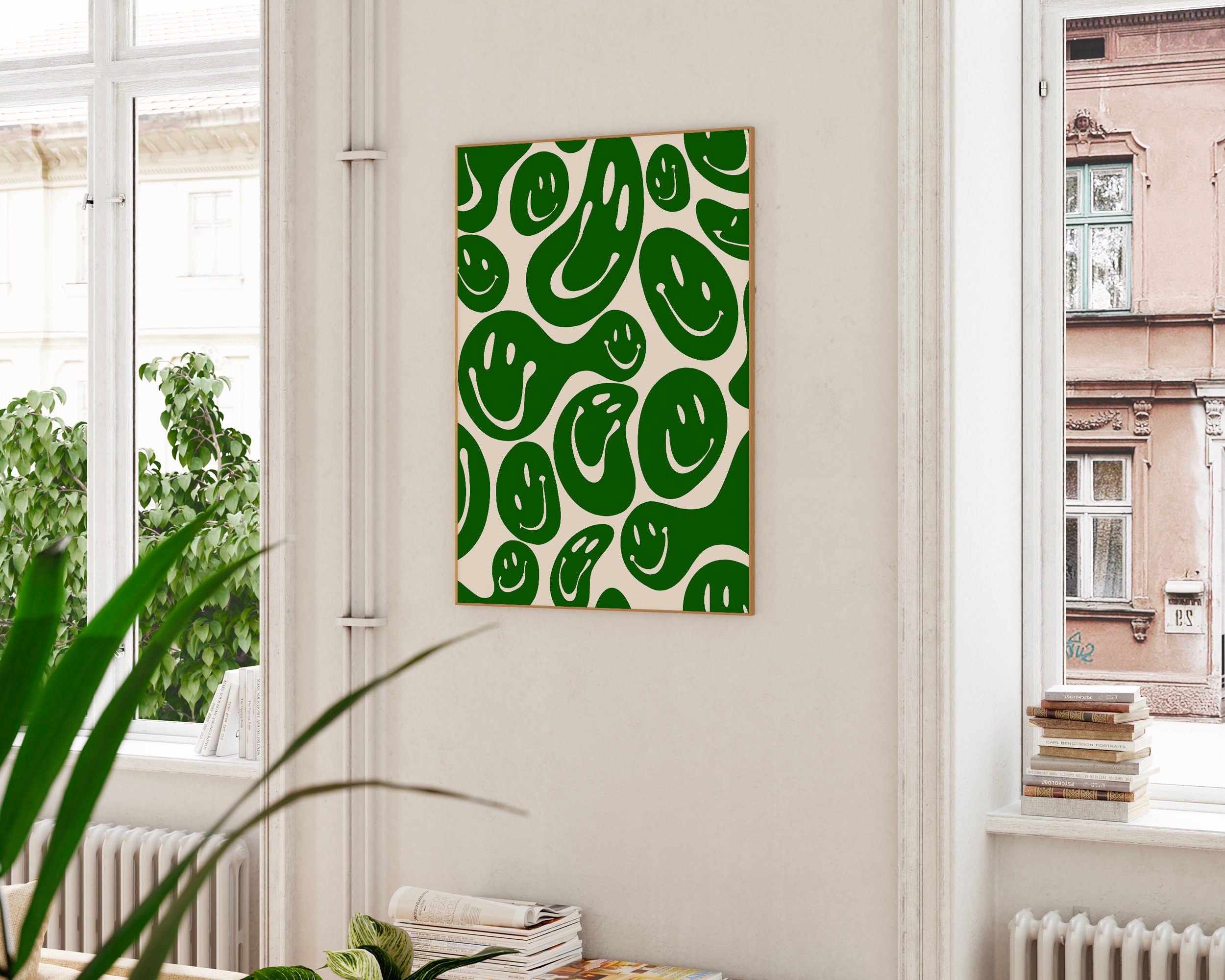 Retro Smiley Faces Poster, Preppy Room Decor for Aesthetic Teen Girl ...