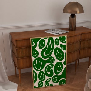 Retro Smiley Faces Poster, Preppy Room Decor for Aesthetic Teen Girl ...