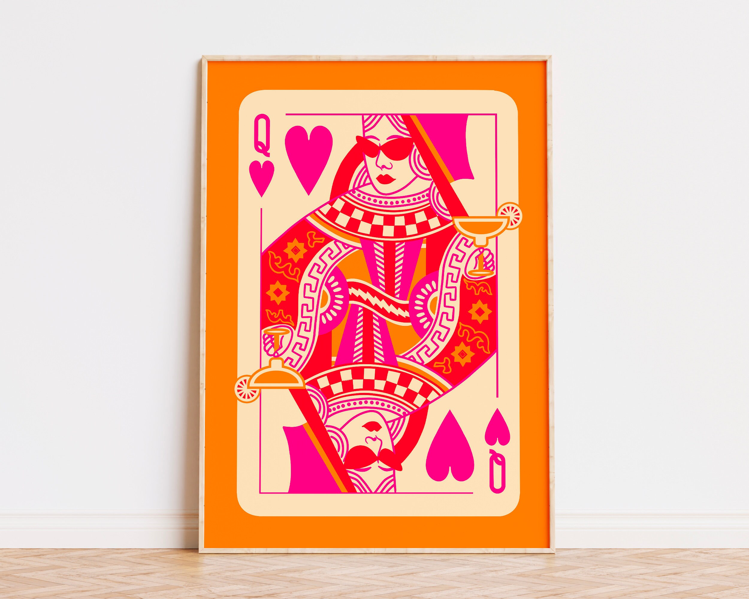 Casino Gallery Wall Set of 3, Pink and Orange Posters, Aesthetic ...