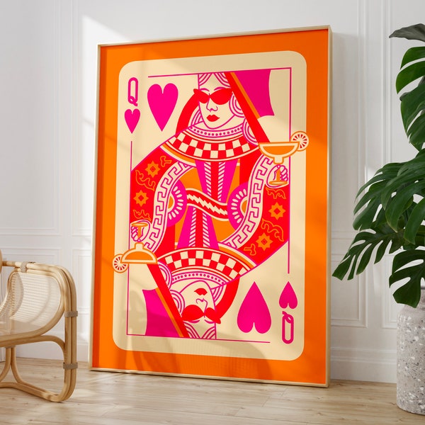 Queen of Hearts Pink Poster - Etsy