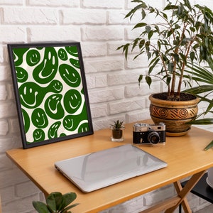 Retro Smiley Faces Poster, Preppy Room Decor for Aesthetic Teen Girl ...