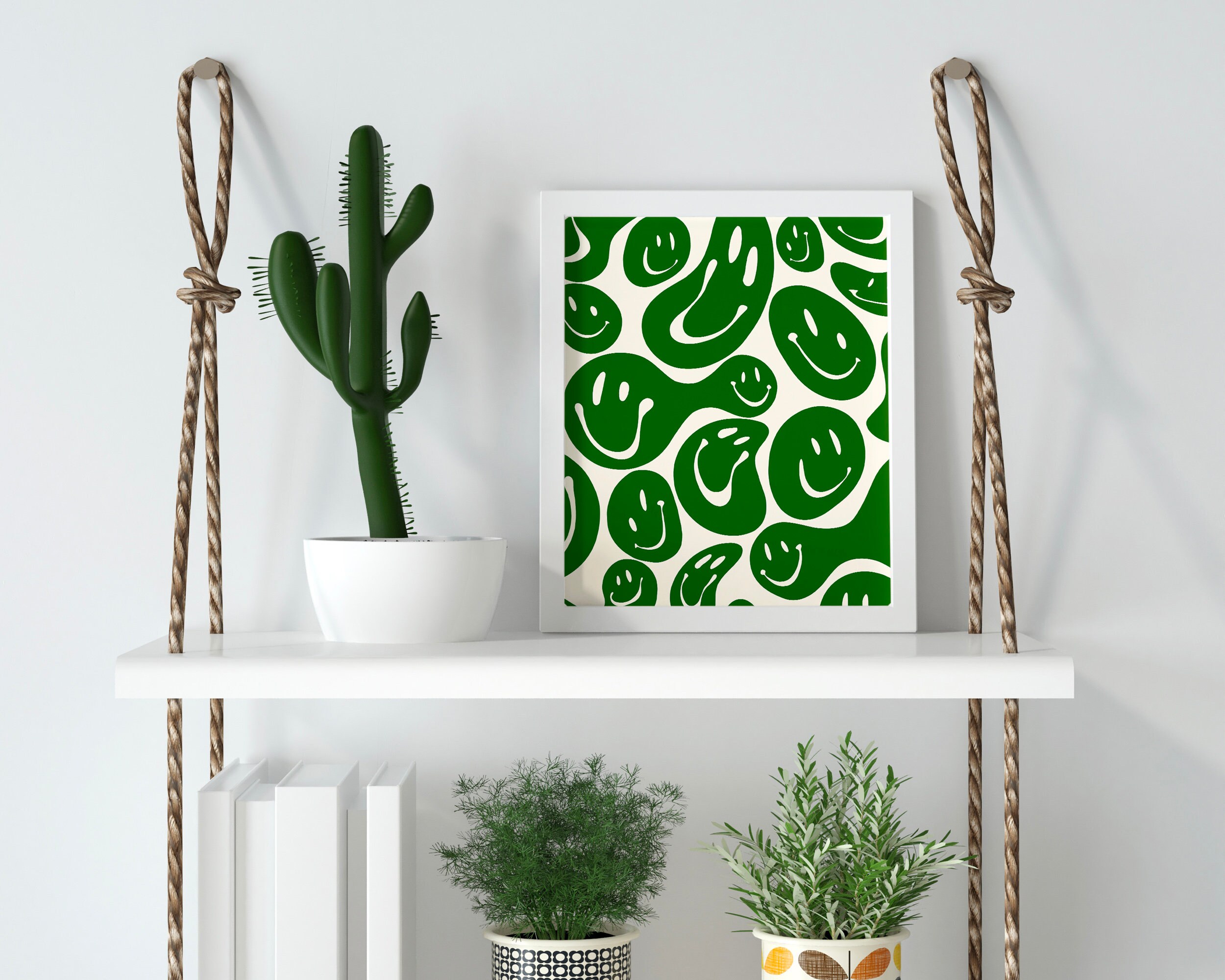 Retro Smiley Faces Poster, Preppy Room Decor for Aesthetic Teen Girl ...