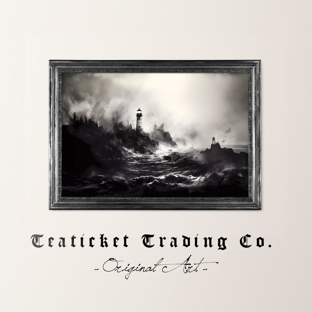 Halloween Wall Art Coastal Gothic Printable Wall Art Digital Download ...