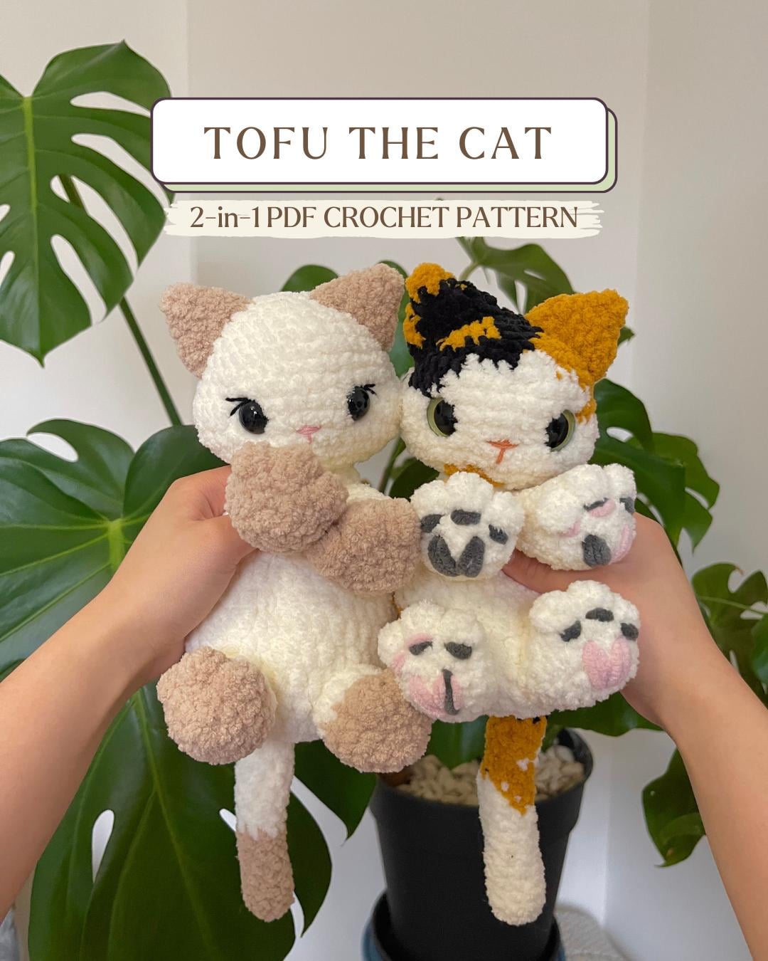 Tofu the Cat Snuggler PDF Crochet Pattern || 2-in-1 PDF FILE, Cute ...