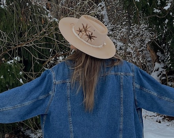 Made to Order Handcrafted Burned Wide Brim Hat - Etsy