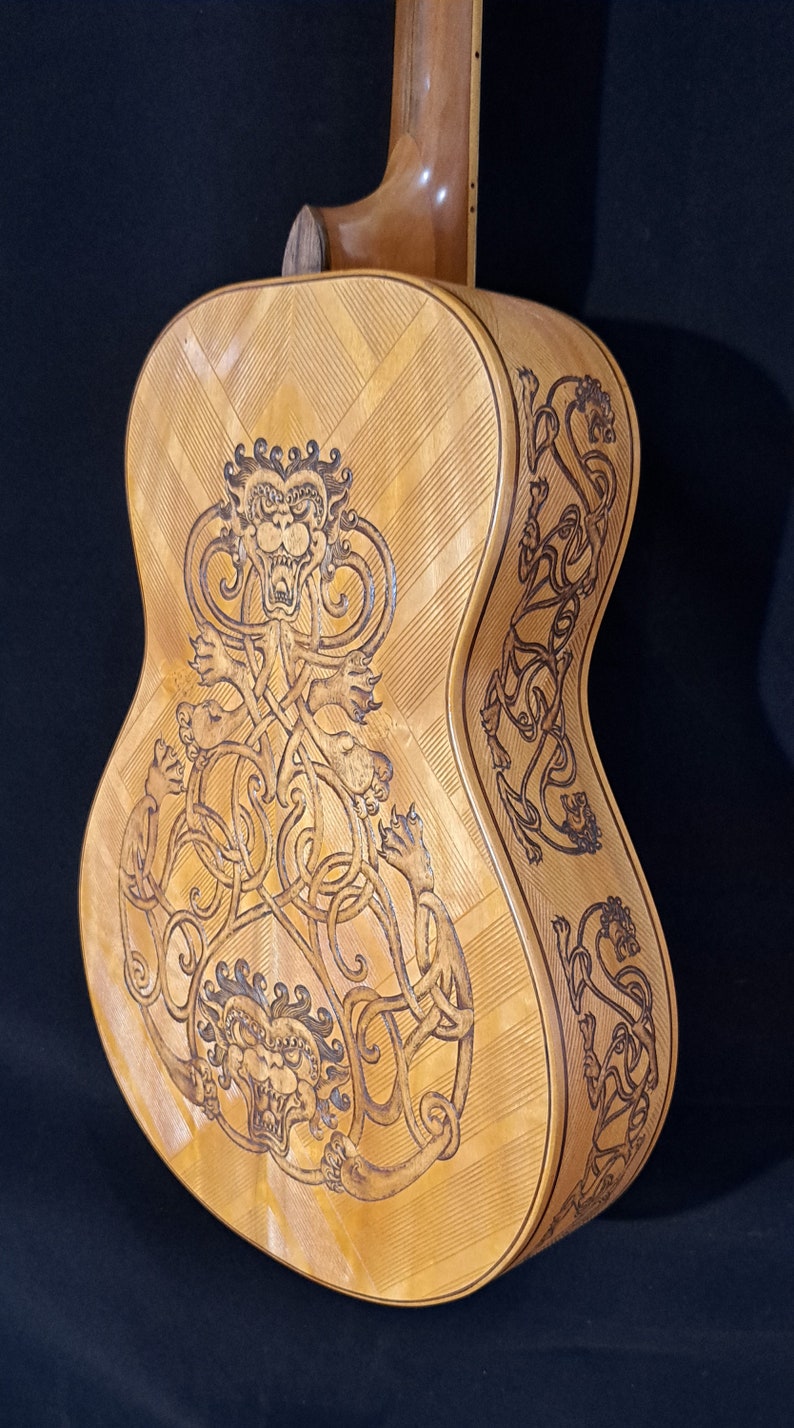Handmade Blueberry Tenor Guitar: Carved Acoustic Instrument - Etsy
