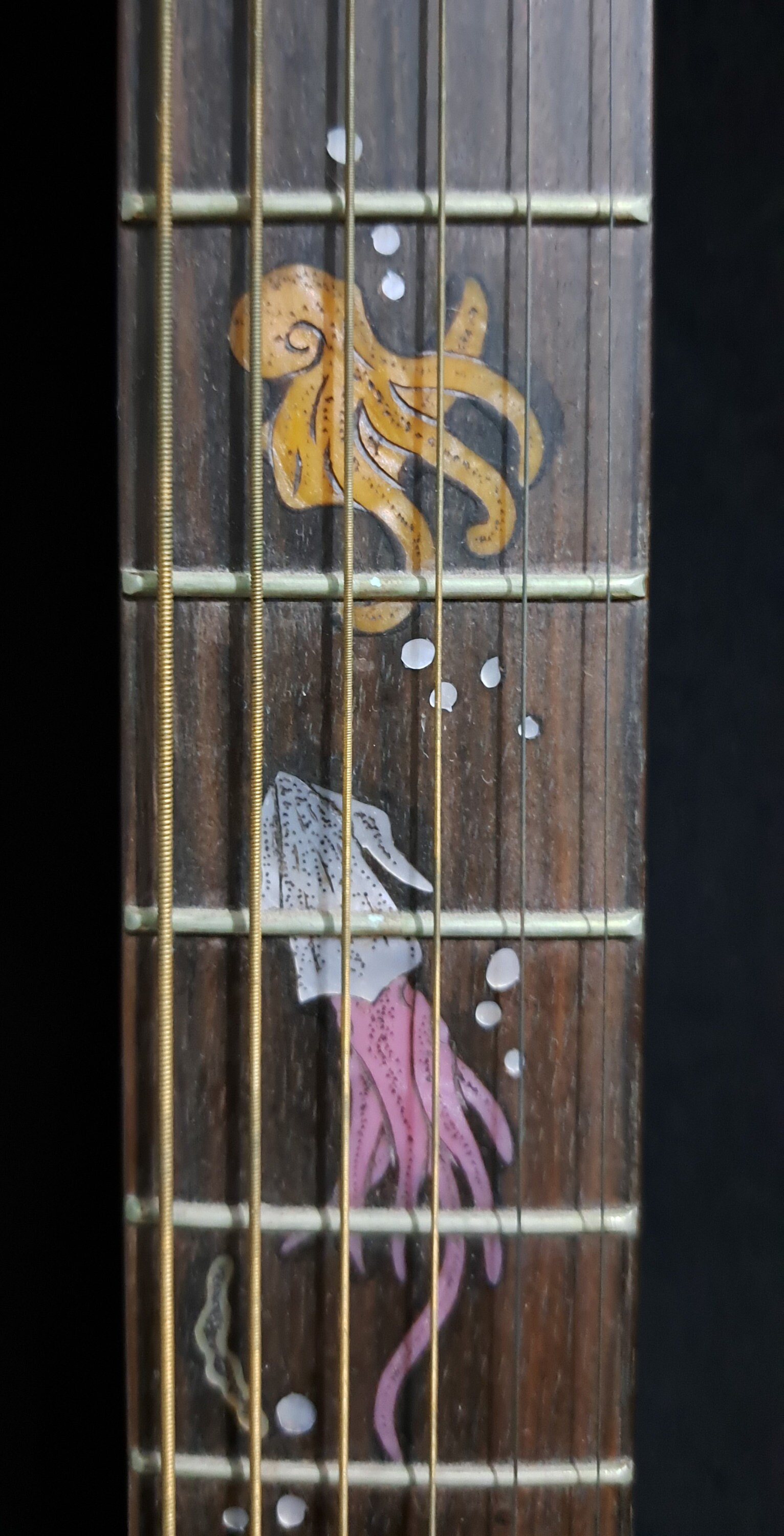 Blueberry Handmade Travel Guitar Mermaid Motif With Hard Case and ...