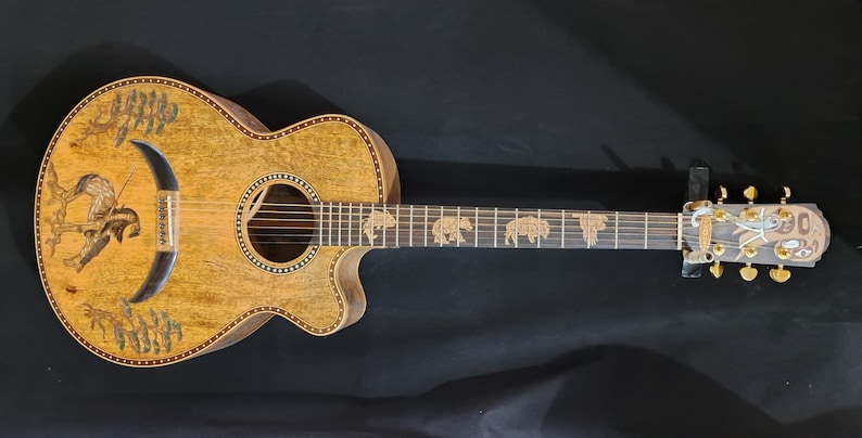 Blueberry Handmade Acoustic Guitar Native Motif Grand Concert Motif - Etsy