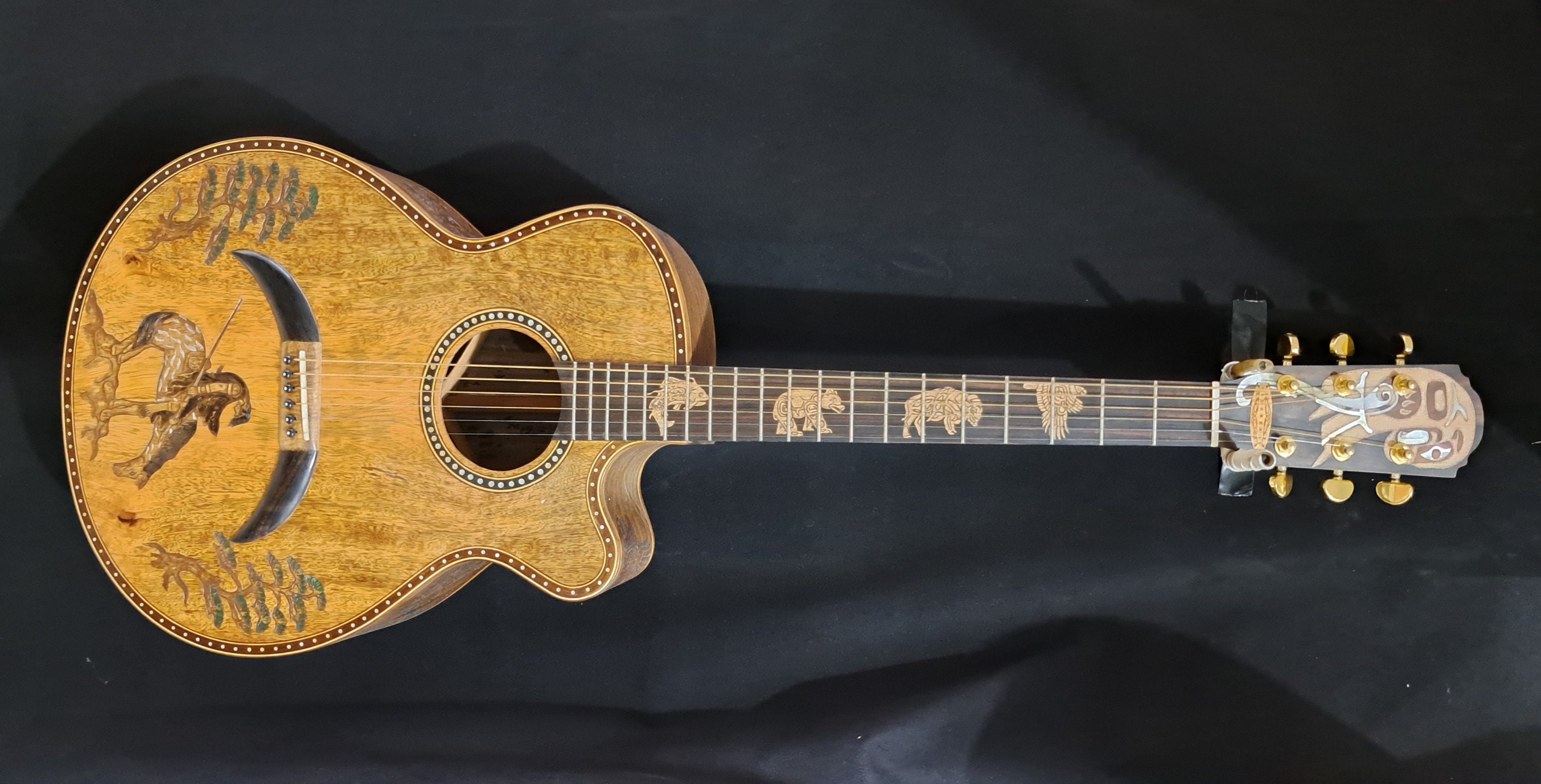 Blueberry Handmade Acoustic Guitar Native Motif Grand Concert Motif - Etsy