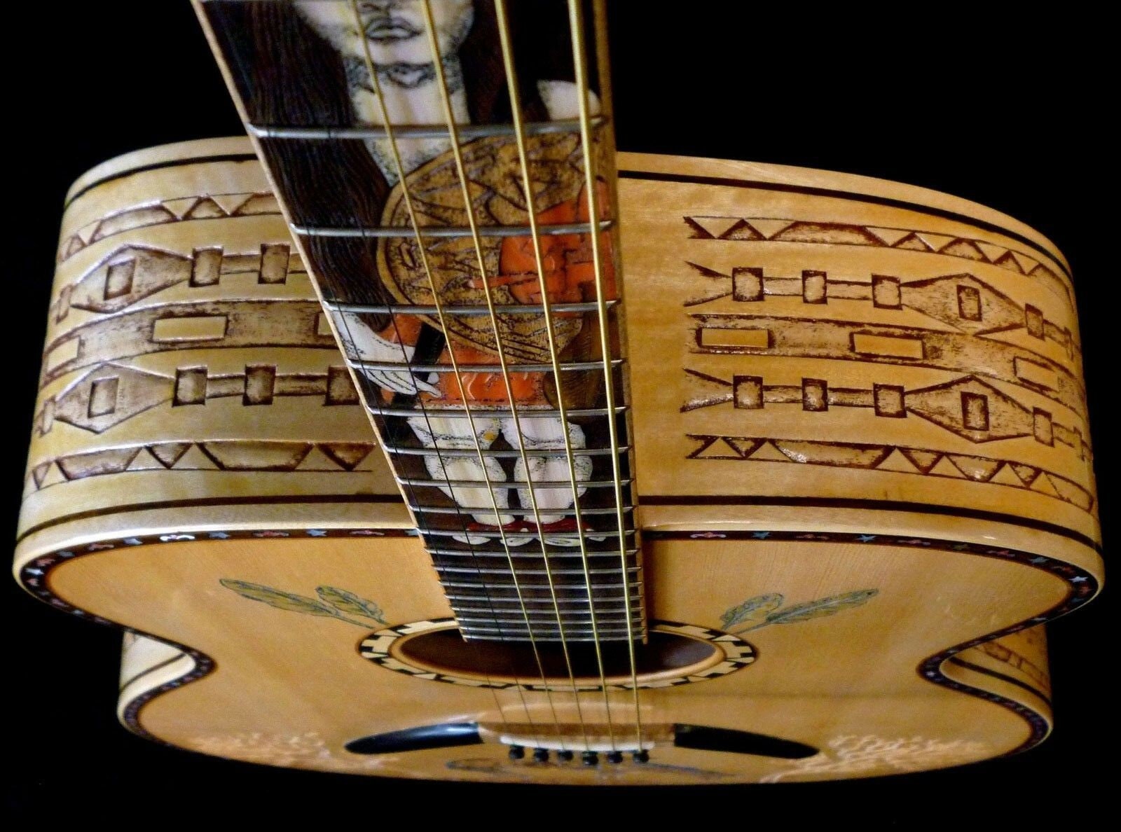 Blueberry Handmade Guitar - Native Motif - Etsy