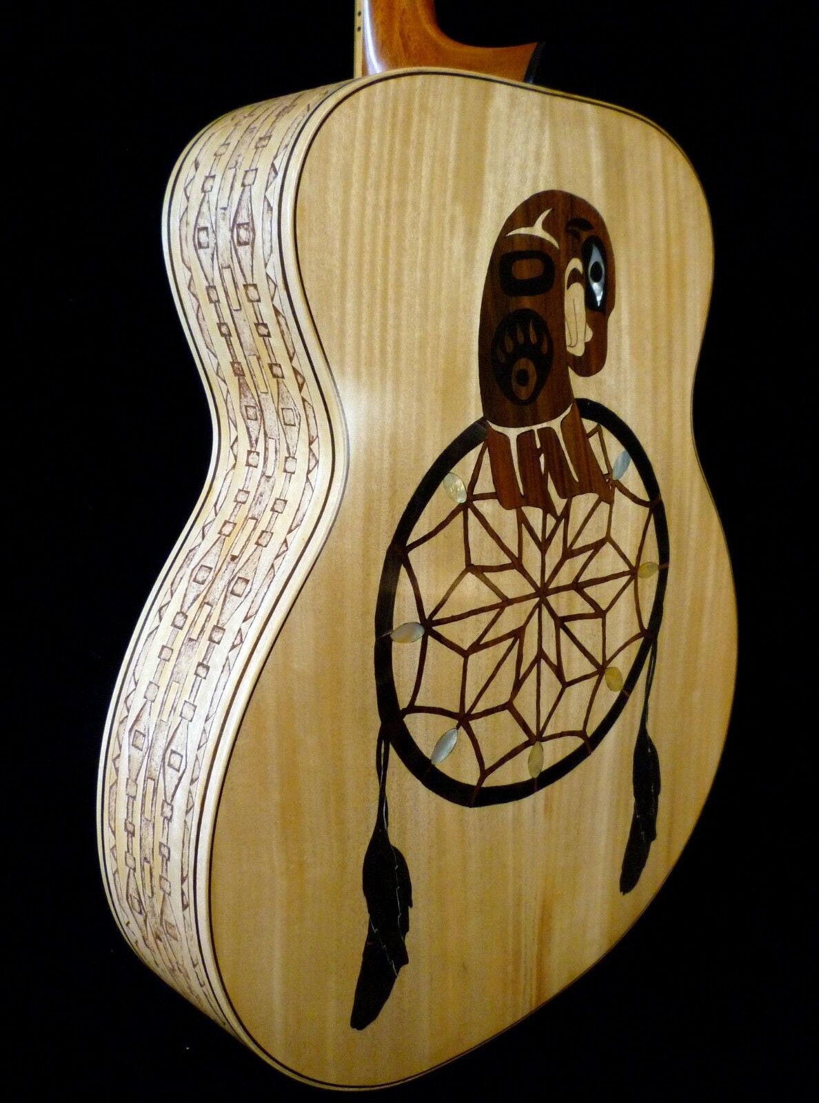 Blueberry Handmade Guitar - Native Motif - Etsy