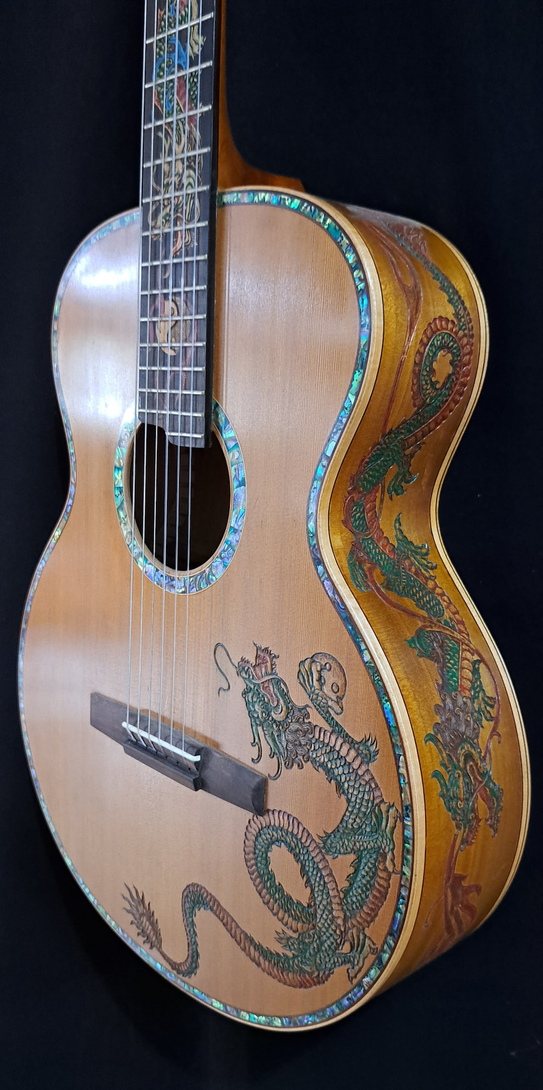 Blueberry NEW IN STOCK Handmade Classical Guitar Nylon Strings Dragon ...