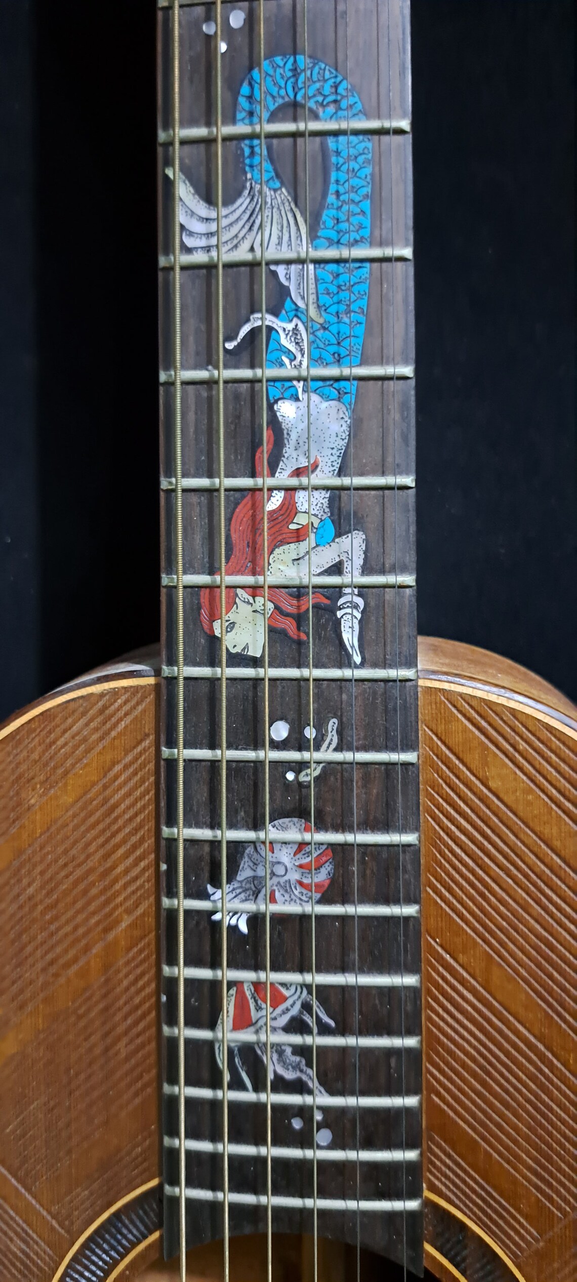 Blueberry Handmade Travel Guitar Mermaid Motif With Hard Case - Etsy