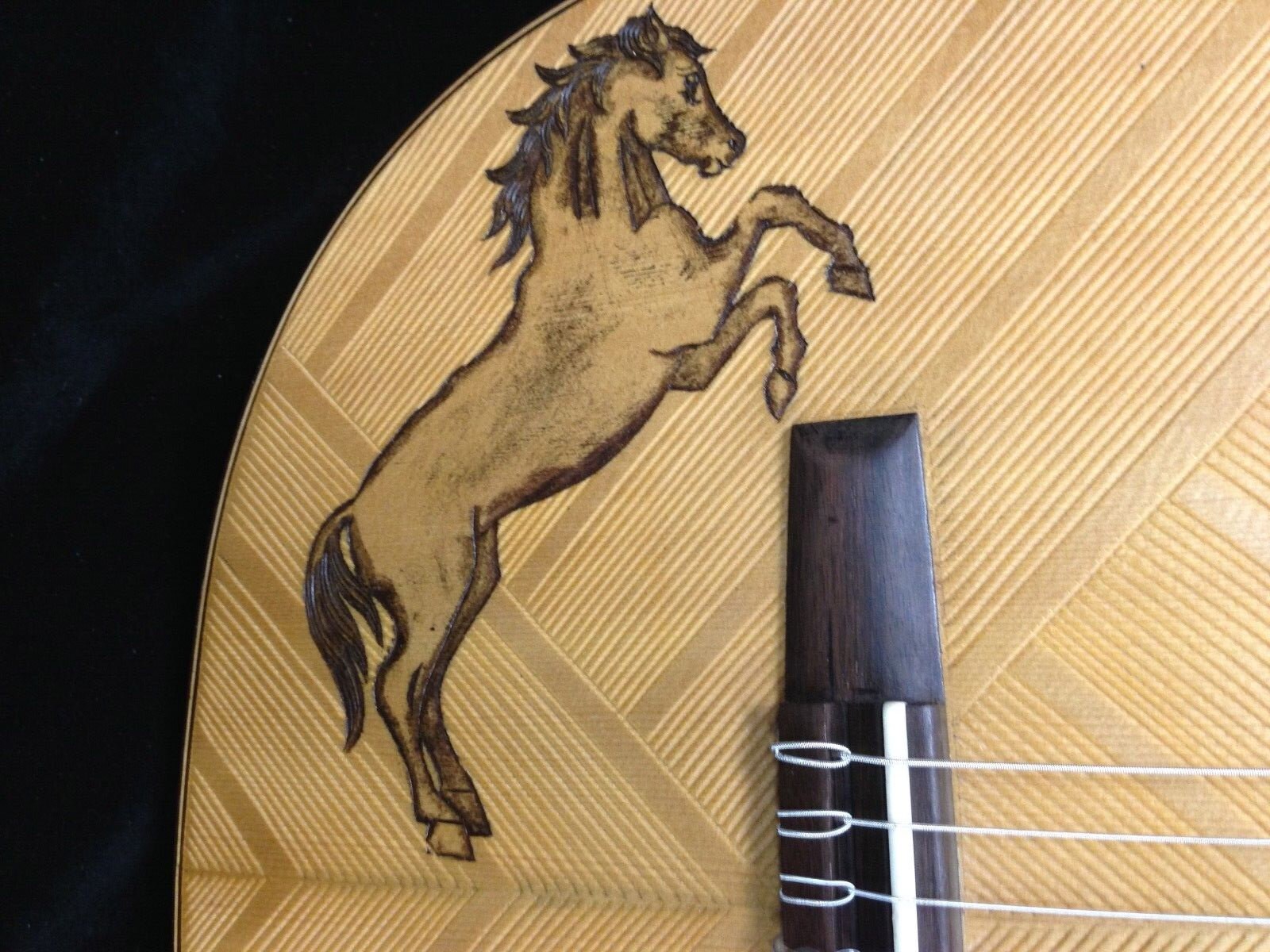 Blueberry Handmade Classical Guitar Nylon Strings Horses Motif - Built ...