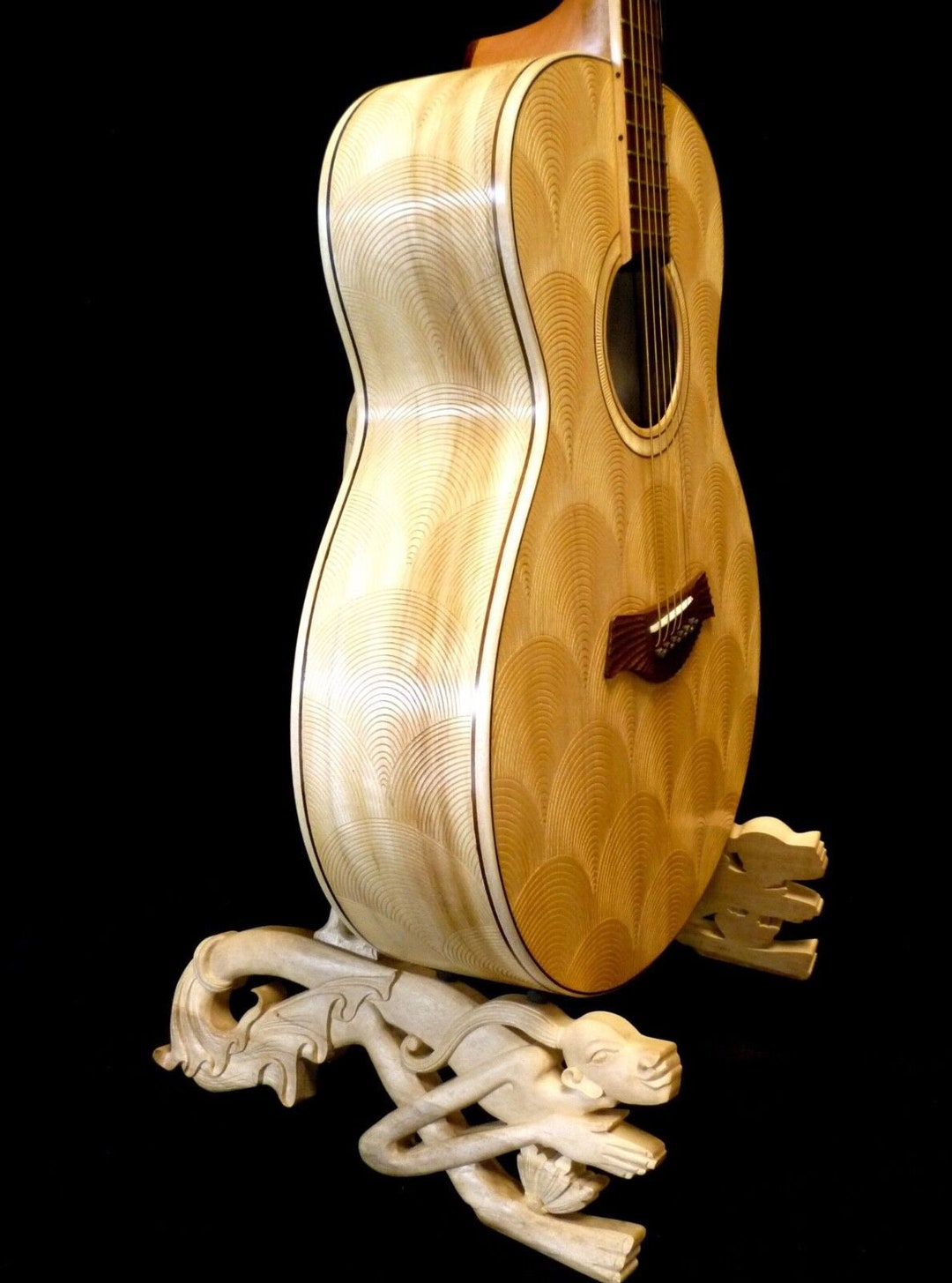 Blueberry Handmade Wood Guitar Stand Suitable for All Sizes of Acoustic ...