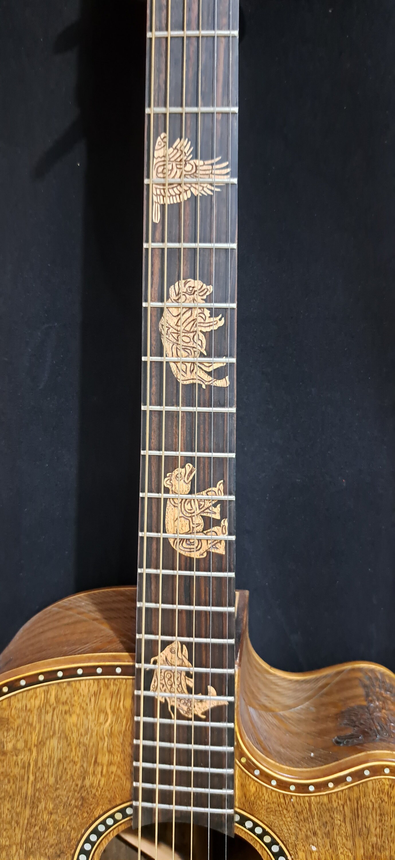 Blueberry Handmade Acoustic Guitar Native Motif Grand Concert Motif - Etsy