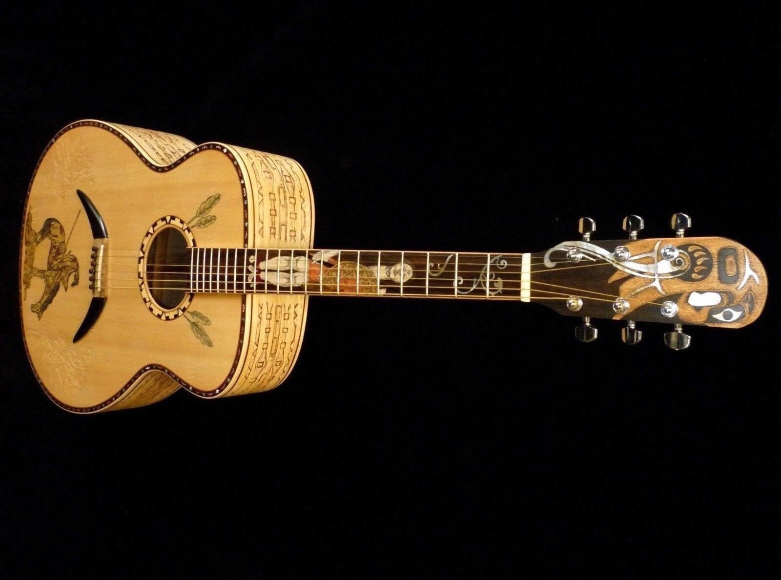 Blueberry Handmade Guitar - Native Motif - Etsy