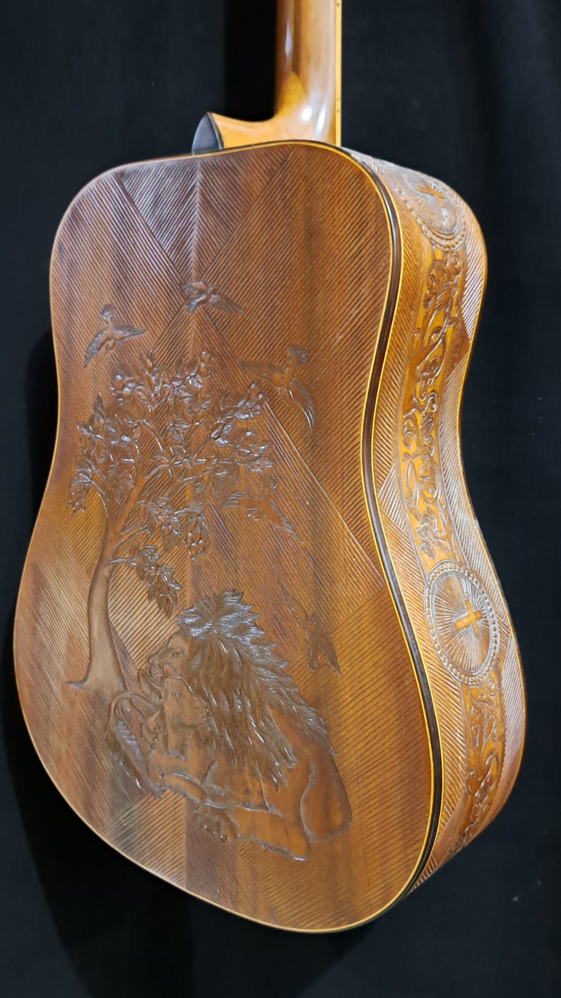 Blueberry Handmade Acoustic Guitar Dreadnought Faith Motif - Etsy