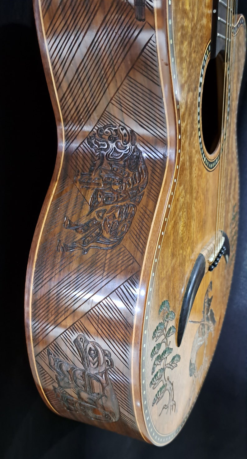 Blueberry Handmade Acoustic Guitar Native Motif Grand Concert - Etsy