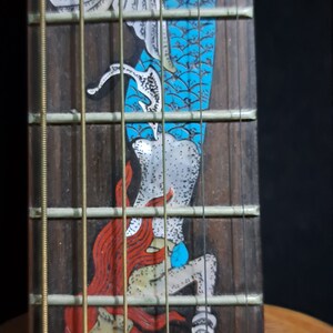 Blueberry Handmade Travel Guitar Mermaid Motif With Hard Case and ...