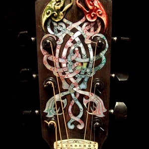 Blueberry Handmade Grand Concert Guitar - Celtic Motif With Balinese ...