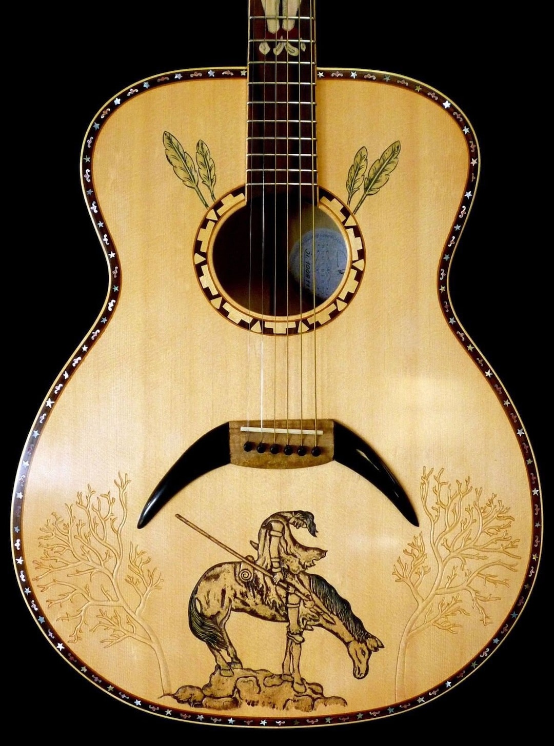 Blueberry Handmade Guitar - Native Motif - Etsy