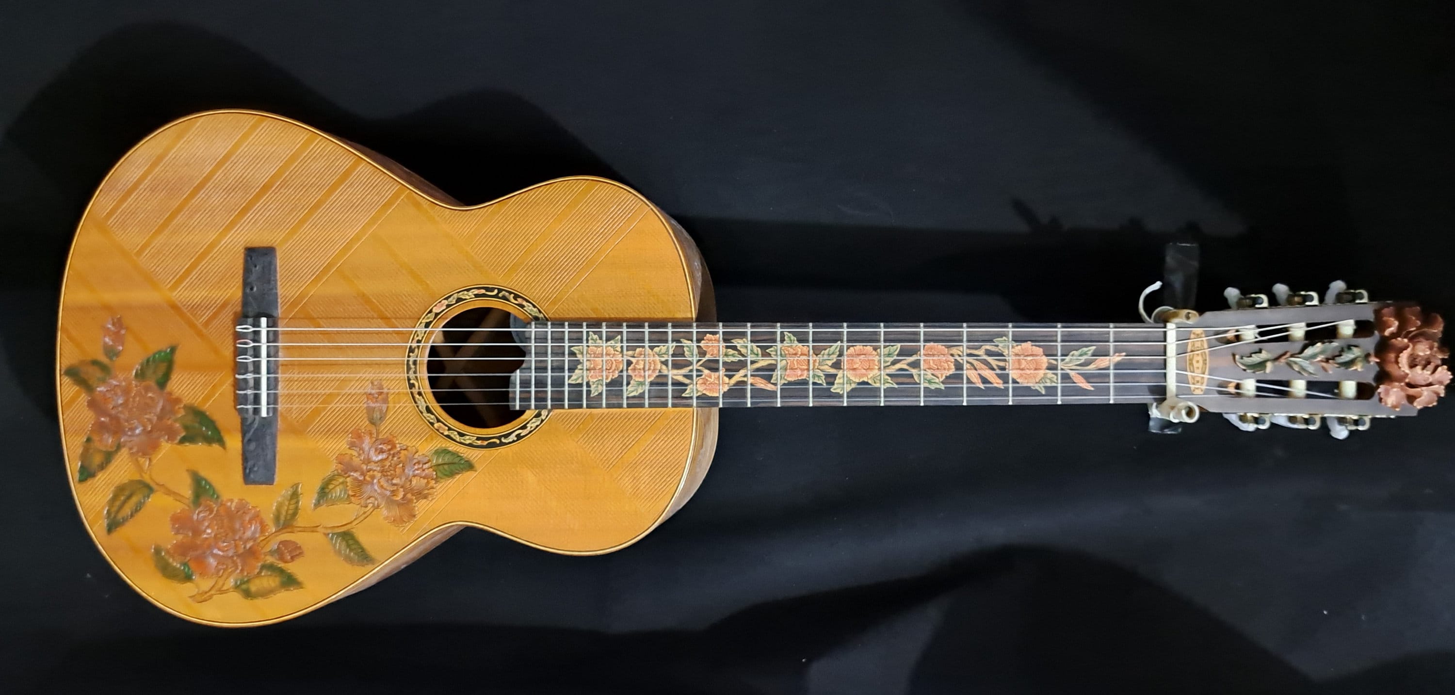 Blueberry Handmade Classical Guitar Nylon Strings Floral Motif - Etsy