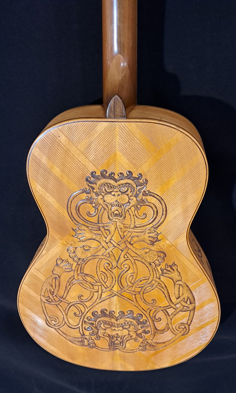 Handmade Blueberry Tenor Guitar: Carved Acoustic Instrument - Etsy