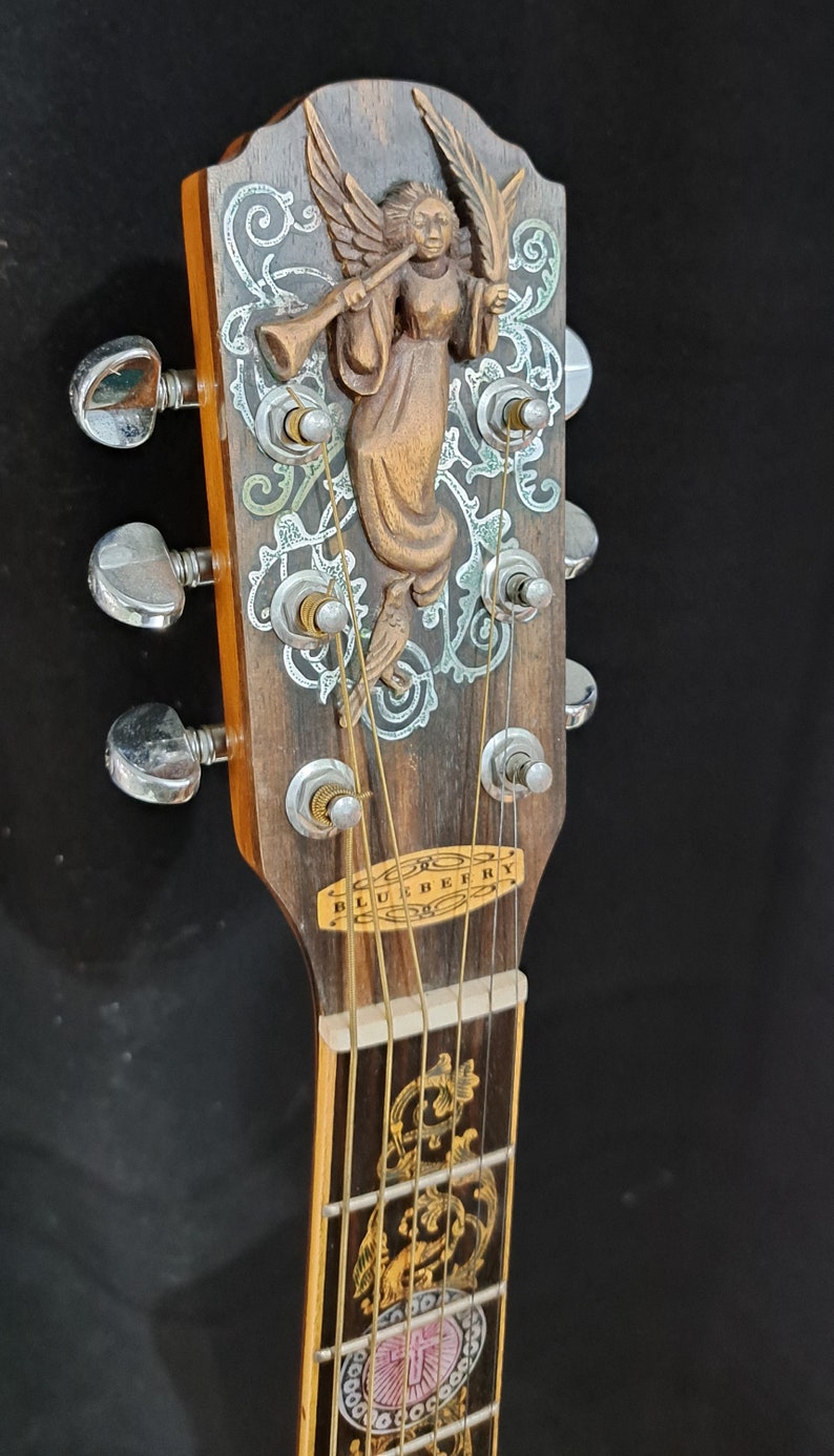 Blueberry NEW IN STOCK Handmade Acoustic Guitar Dreadnought Faith Motif ...