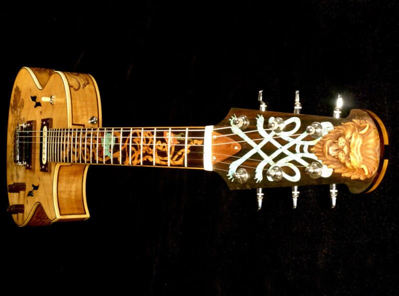 Blueberry Handmade Hollow Body Electric Guitar With Alaskan Spruce ...