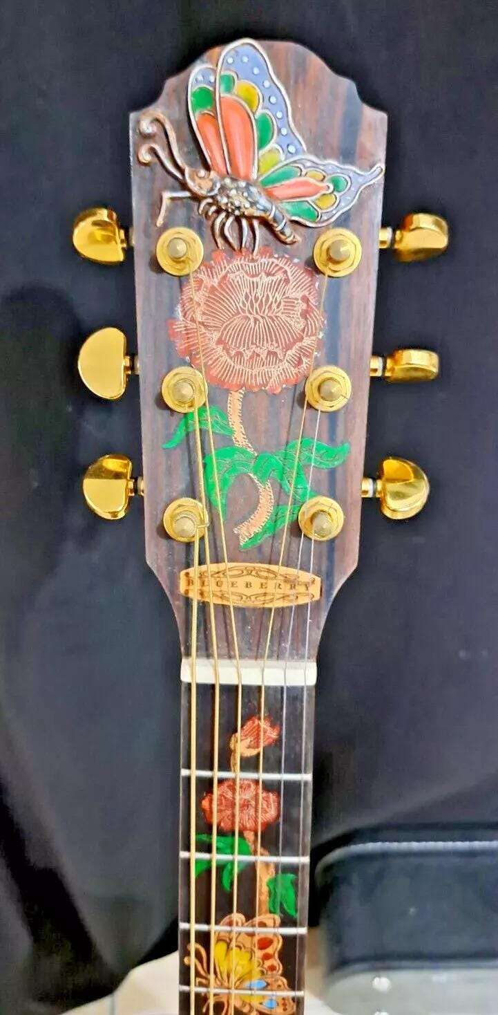 Blueberry Handmade Grand Concert Acoustic Guitar Butterfly Motif - Etsy