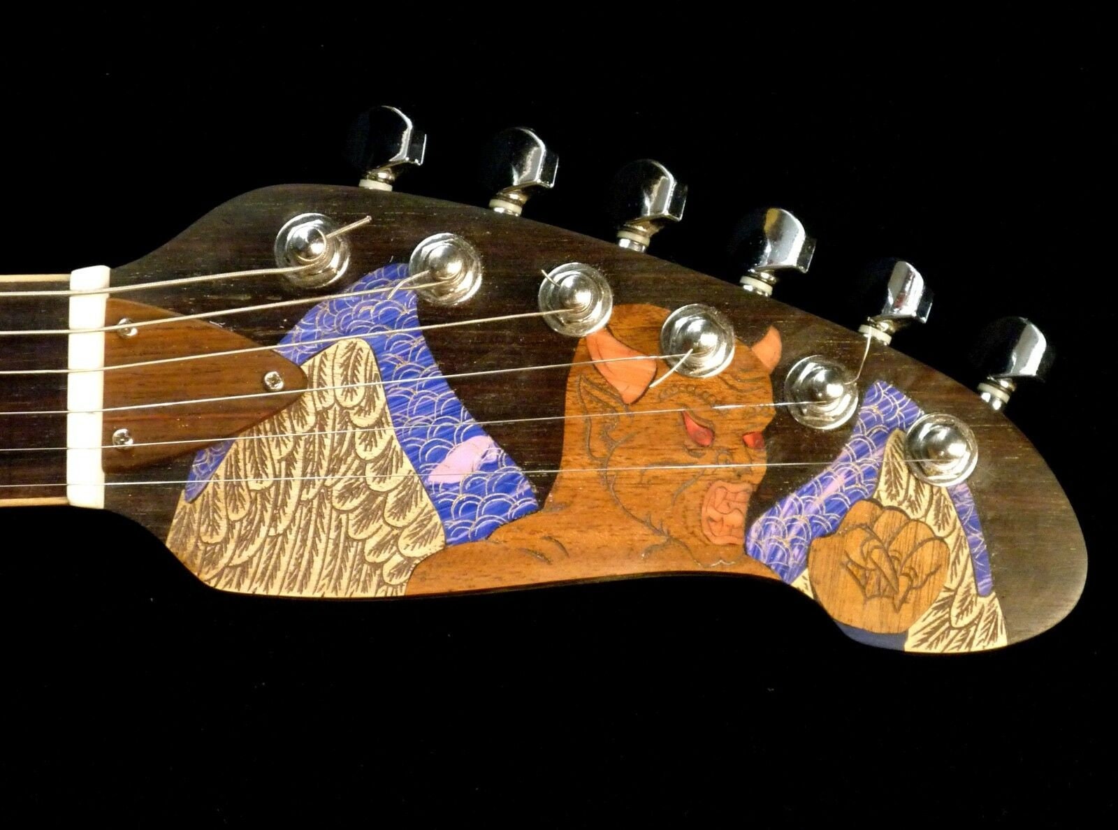 Blueberry Handmade Electric Guitar Devil Motif Built to Order - Etsy