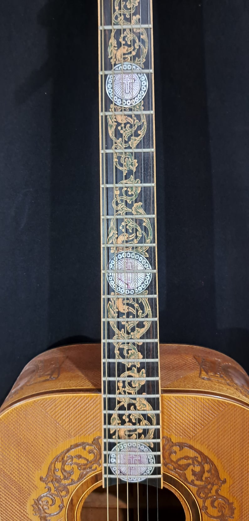 Blueberry NEW IN STOCK Handmade Acoustic Guitar Dreadnought Faith Motif ...