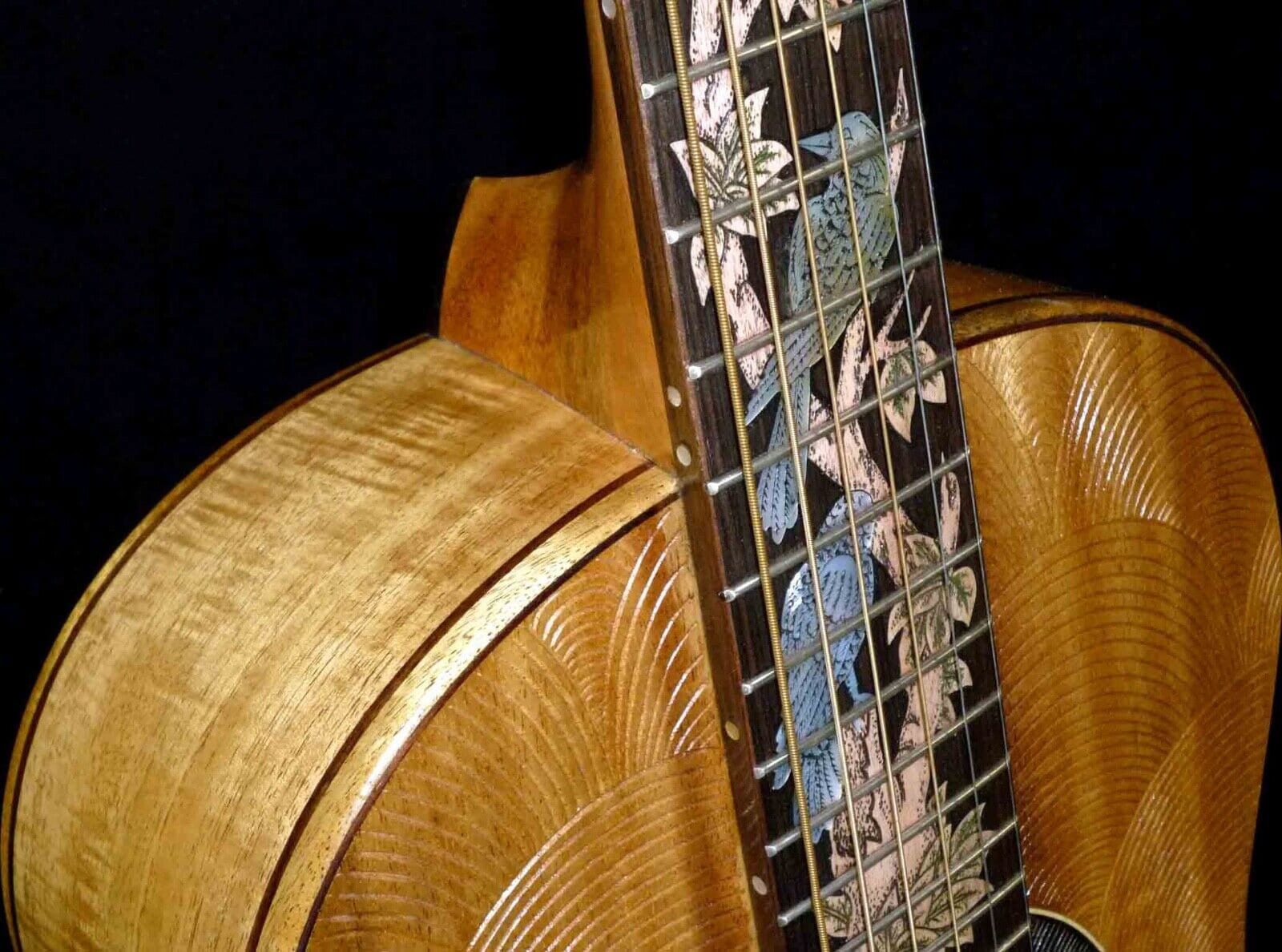 Blueberry Handmade Parlor Guitar Bird Motif Built to Order - Etsy