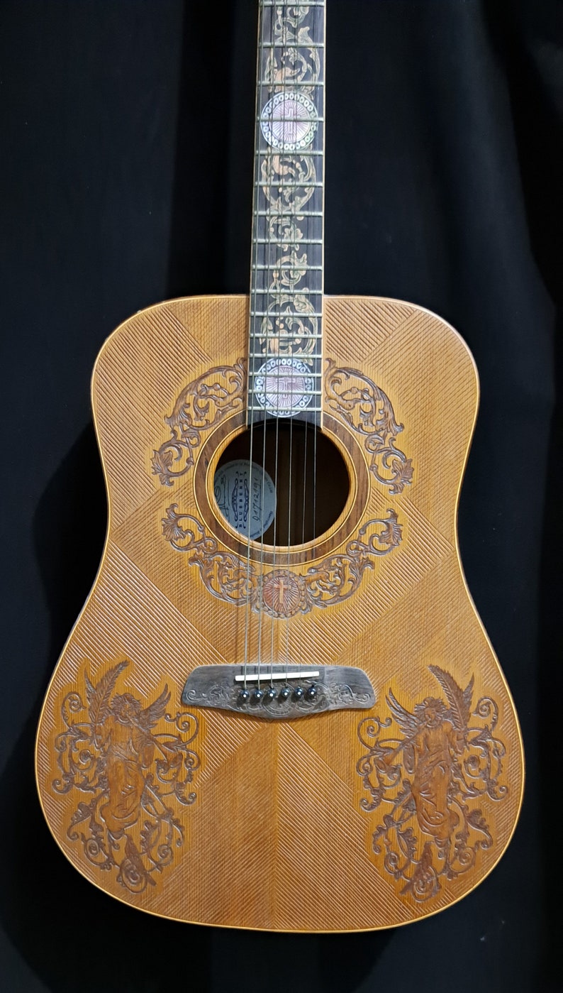 Blueberry Handmade Acoustic Guitar - Dreadnought Faith Motif - Etsy