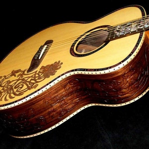 Blueberry Handmade Grand Concert Guitar - Celtic Motif With Balinese ...