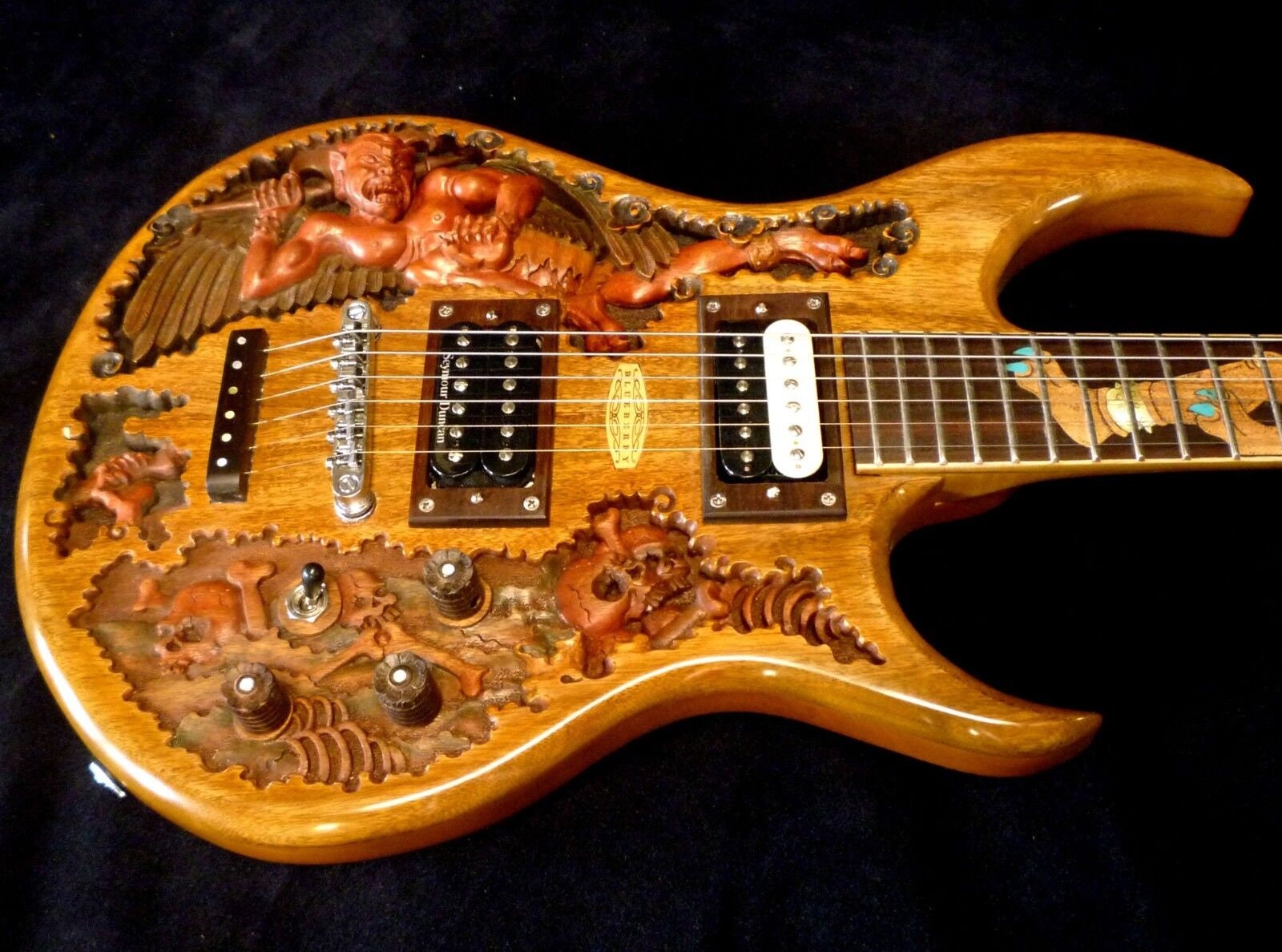 Blueberry Handmade Electric Guitar Devil Motif Built to Order - Etsy