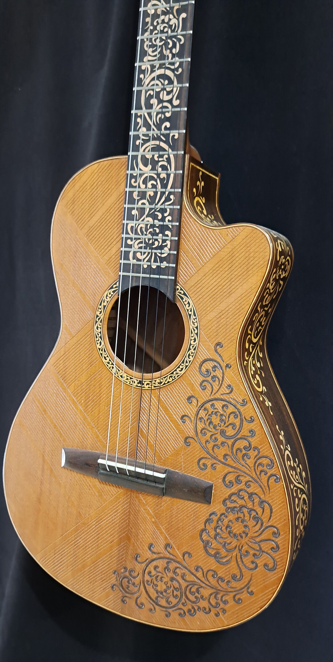 Blueberry Classical Parlor Size Guitar Nylon Strings With Fishman ...