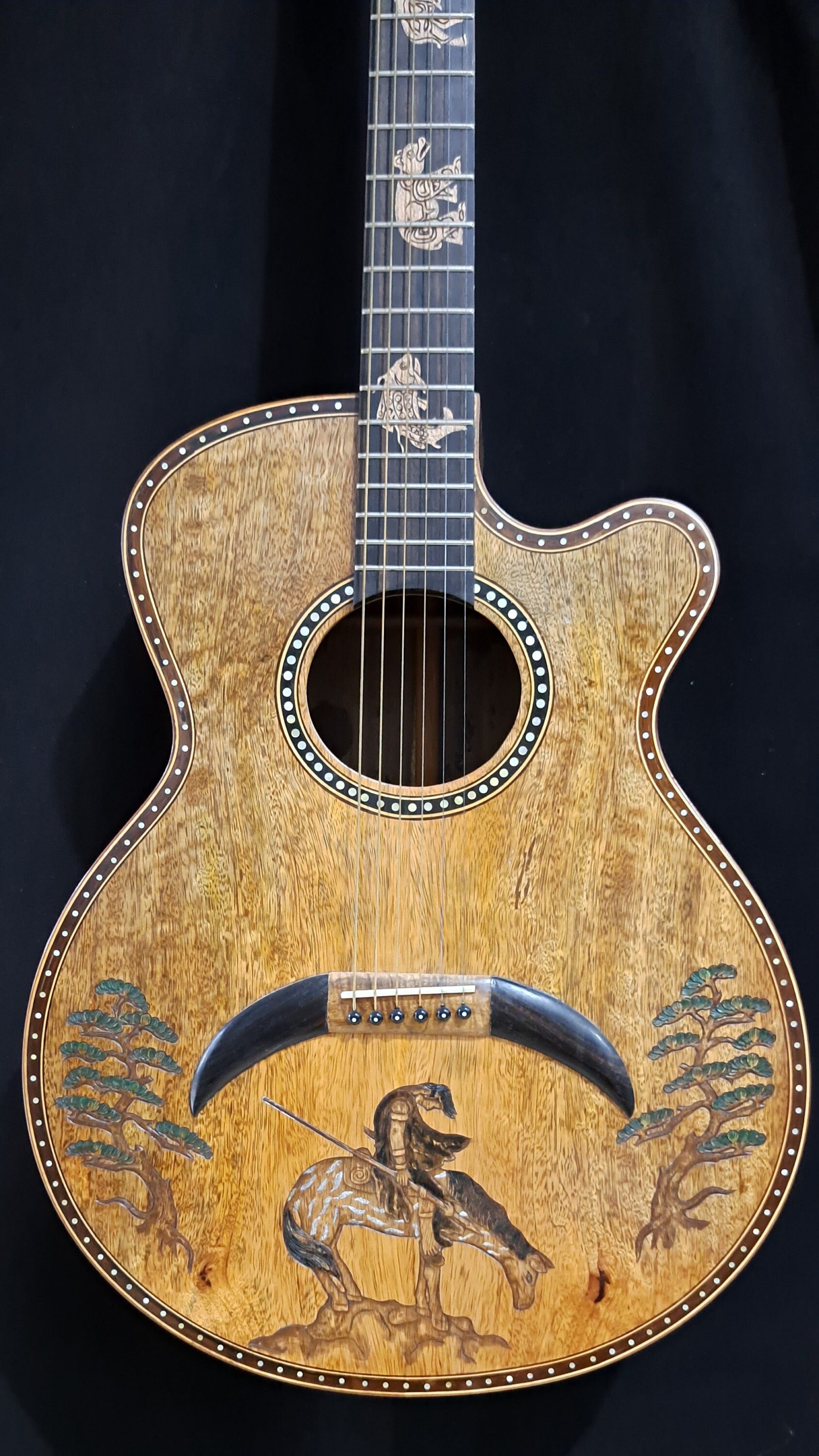 Blueberry Handmade Acoustic Guitar Native Motif Grand Concert Motif - Etsy