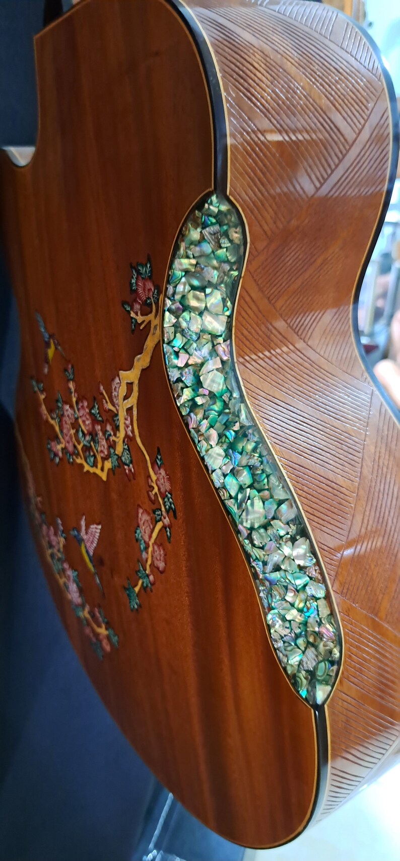 Blueberry Handmade Acoustic Guitar Grand Concert Birds and Flowers - Etsy