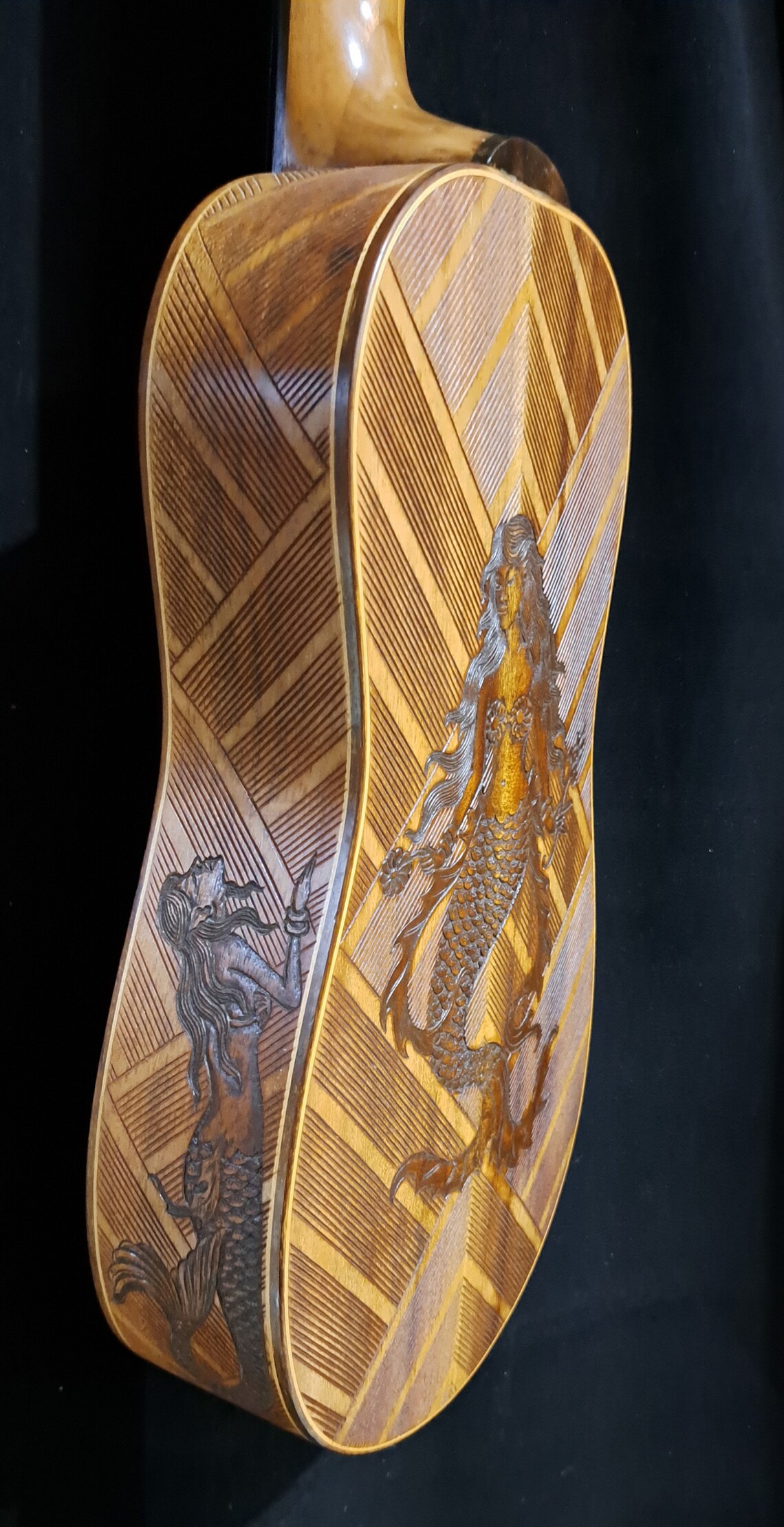 Blueberry Handmade Travel Guitar Mermaid Motif With Hard Case - Etsy