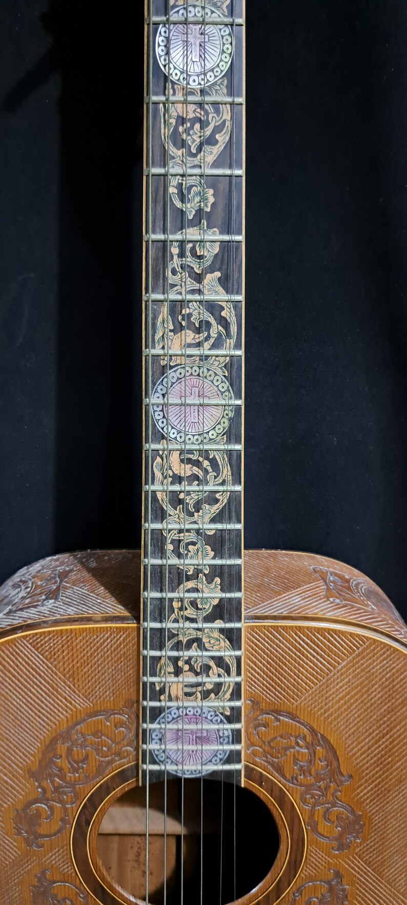 Blueberry Handmade Acoustic Guitar - Dreadnought Faith Motif - Etsy