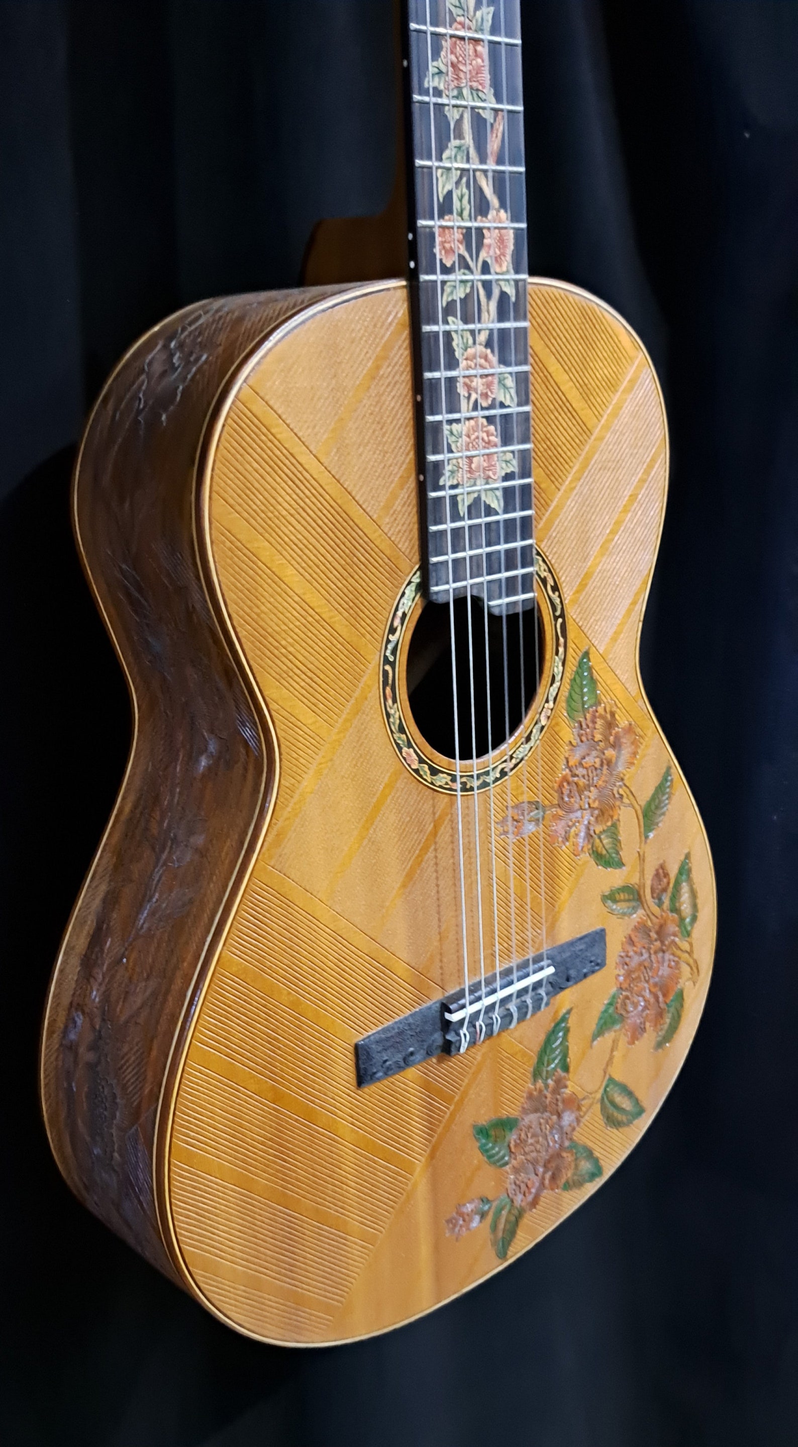 Blueberry Handmade Classical Guitar Nylon Strings Floral Motif - Etsy