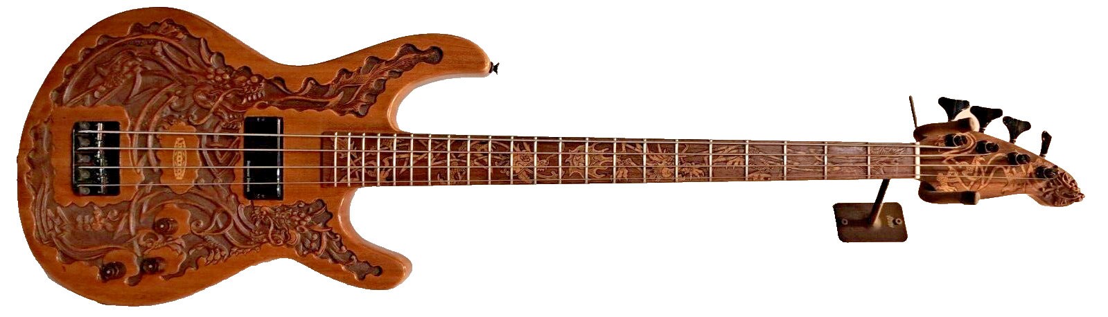 Blueberry Handmade Electric Bass Guitar Dragon Motif Seymour Duncan ...