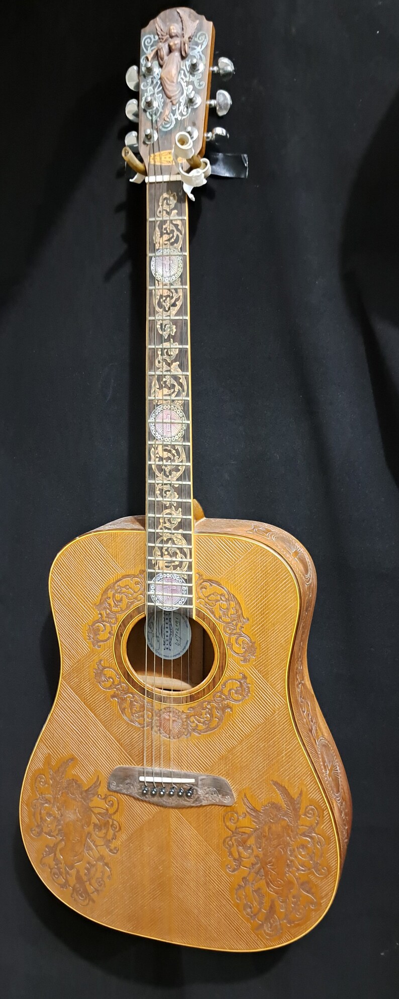 Blueberry Handmade Acoustic Guitar - Dreadnought Faith Motif - Etsy