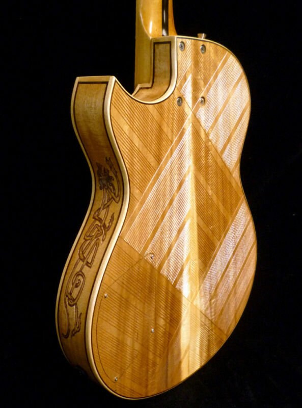 Blueberry Handmade Hollow Body Electric Guitar With Alaskan Spruce ...