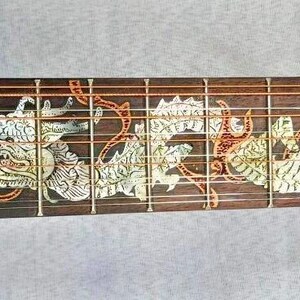 Handmade 12-string Acoustic Guitar: Golden Dragon Inlay, Balinese ...